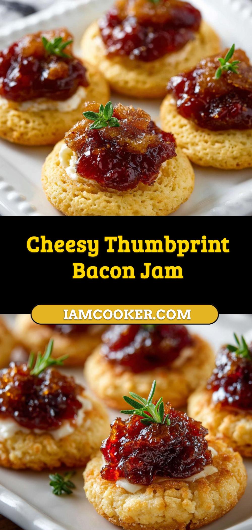Cheesy Thumbprint Bites with Onion Bacon Jam Filling - Iam Cooker