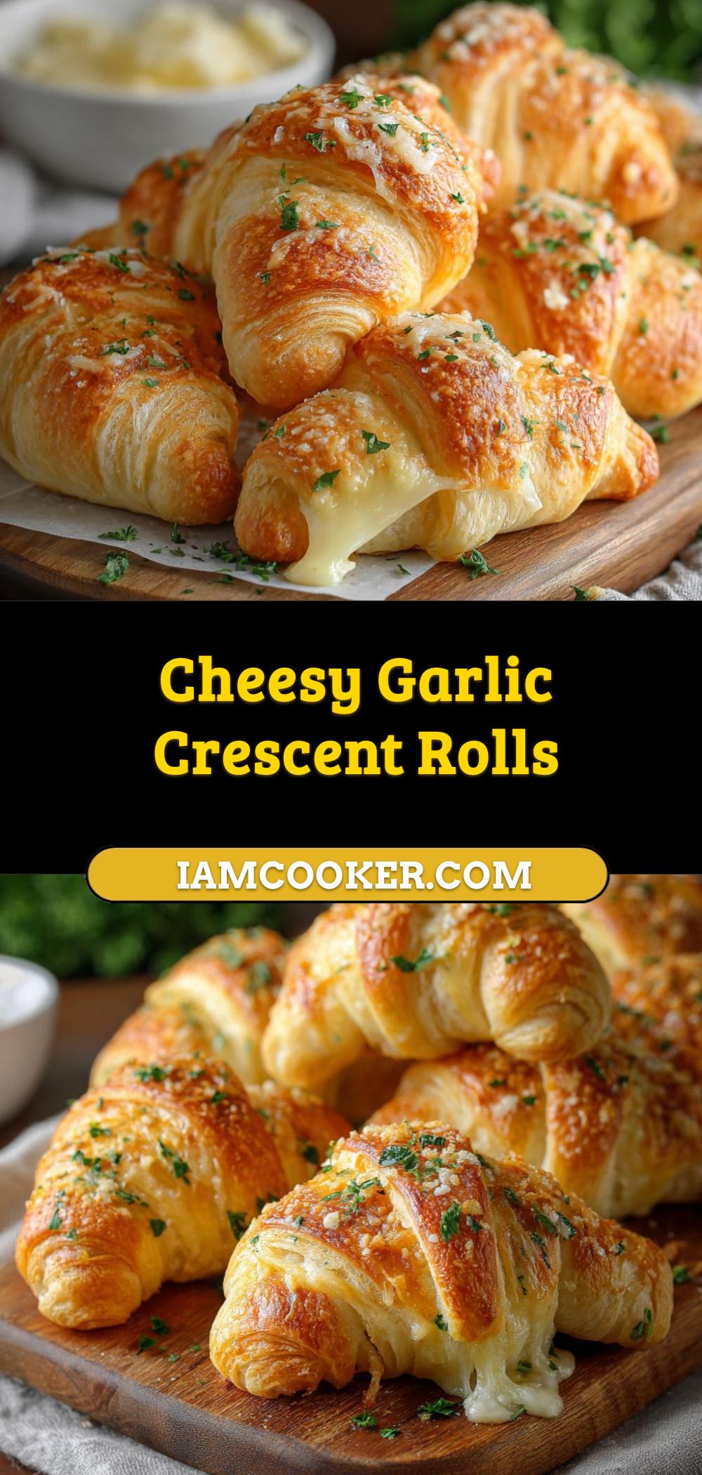 Cheesy Garlic Crescent Rolls with Mozzarella and Cheddar - Iam Cooker
