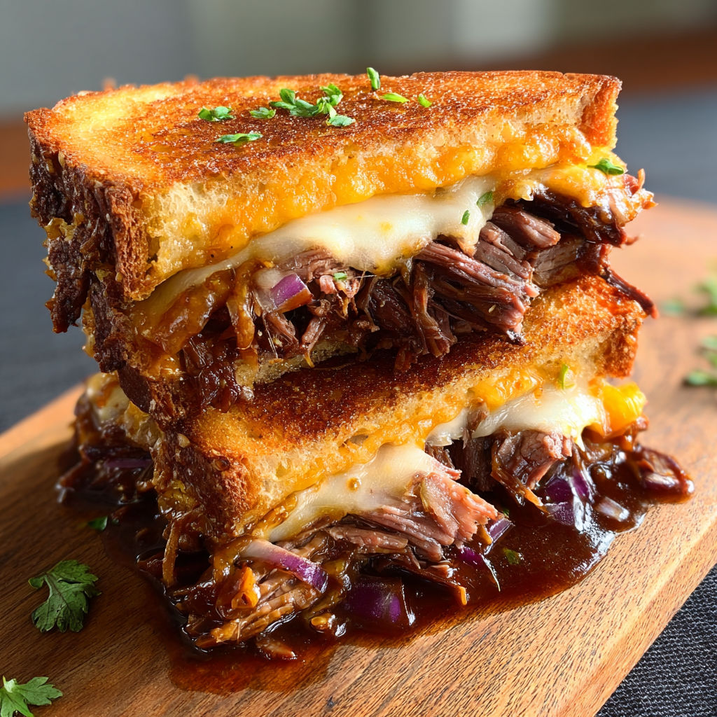 BBQ Brisket Melt Sandwich with Smoked Brisket and Onions - Iam Cooker
