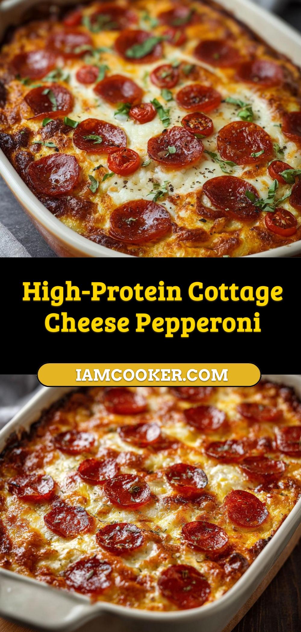 High-Protein Cottage Cheese Pepperoni Bake with Mozzarella - Iam Cooker