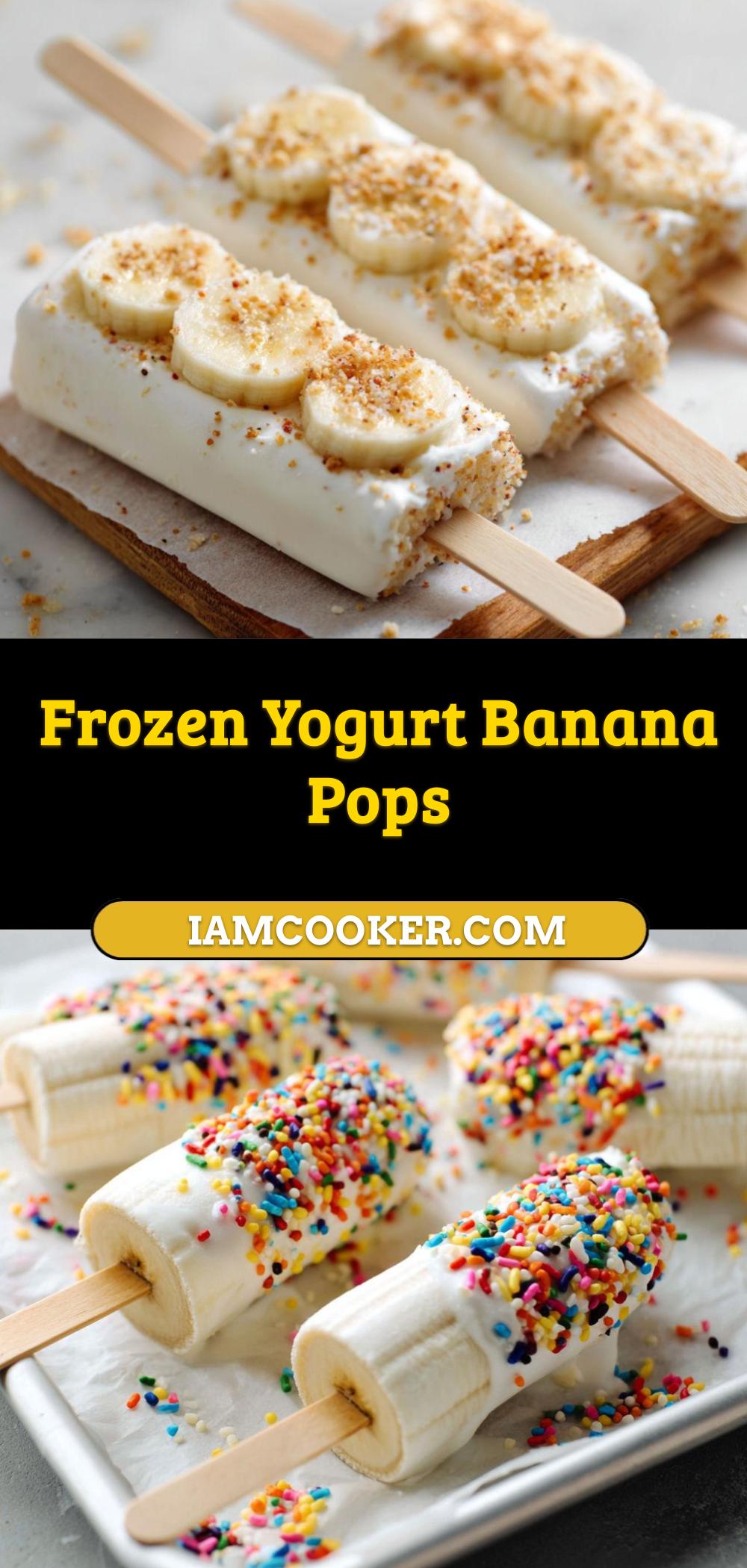 Frozen Yogurt Banana Pops with Greek Yogurt and Sprinkles - Iam Cooker