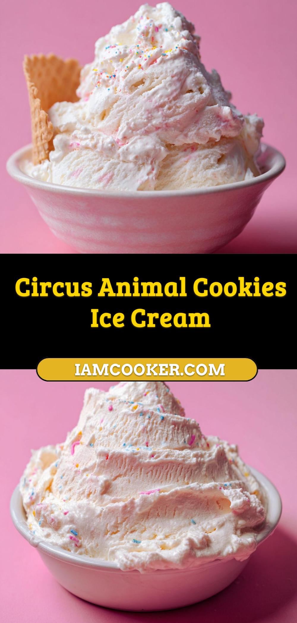 Circus Animal Cookies with Creamy Ice Cream and Sprinkles - Iam Cooker